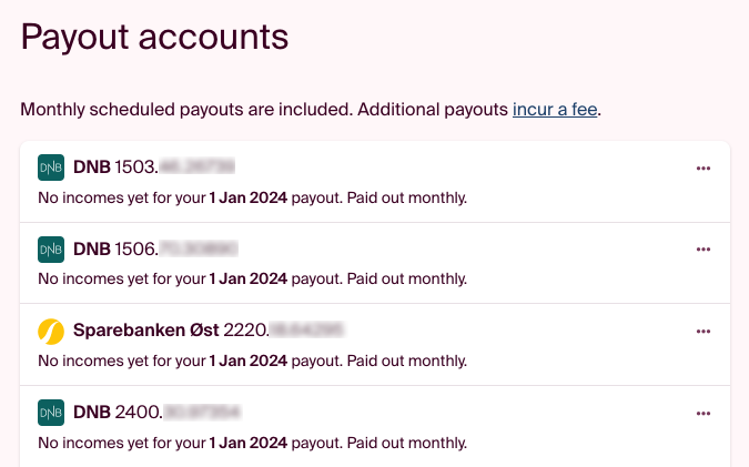 Payout account